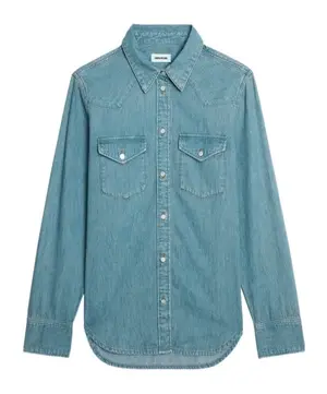Zadig&Voltaire Jeweled Button Flap-pockets Shirt