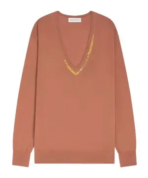 Dries Van Noten Embellished V-neck Knitwear