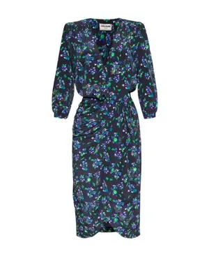 Zadig&Voltaire Draped Floral-print Midi Dress