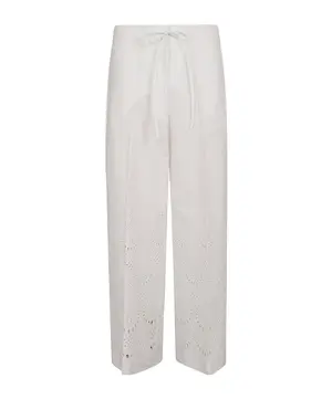 P.a.r.o.s.h Cannes Broderie Wide-leg Pants - White