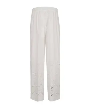 P.a.r.o.s.h Cannes Broderie Wide-leg Pants - White