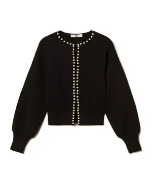 TWINSET Pearl-embellished Cardigan - Black