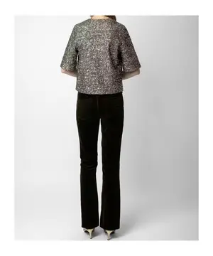 Zadig&Voltaire Sequin-embellished Short-sleeved Blouse - Bronze