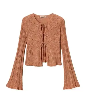 TWINSET Tie-front Knitted Cardigan - Brown