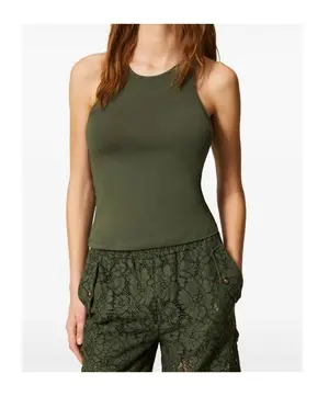 TWINSET Ribbed Jersey Tank Top