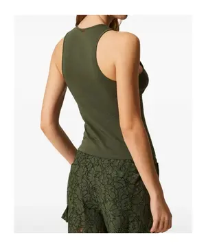TWINSET Ribbed Jersey Tank Top