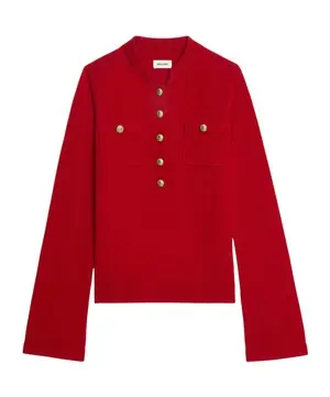 Zadig&Voltaire Lucas Button-detailed Sweater - Red