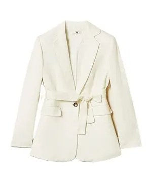TWINSET Belted Blazer - White