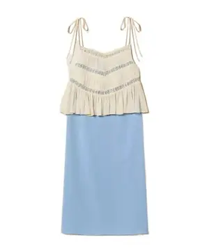 TWINSET Lace-trim Midi Dress - Blue