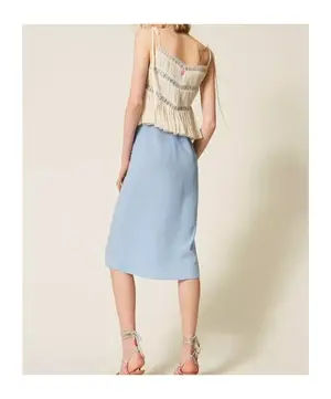 TWINSET Lace-trim Midi Dress