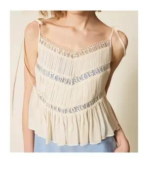 TWINSET Lace-trim Midi Dress
