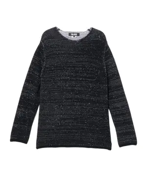Comme Des Garçons Speckled Long-sleeve Jumper - Navy Blue