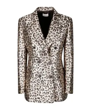 P.a.r.o.s.h Leopard-print Double-breasted Blazer
