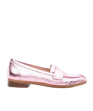P.a.r.o.s.h Metallic Snakeskin-effect Leather Loafers - Pink