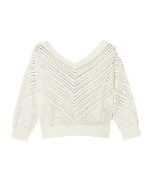 TWINSET V-neck Pointelle-knit Pullover - White