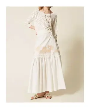 TWINSET V-neck Pointelle-knit Pullover - White