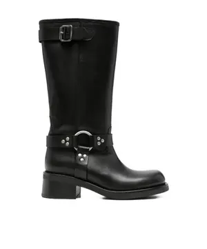 P.a.r.o.s.h Buckle-strap Studded Boots - Black