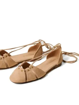 TWINSET Suede Cut-out Ballet Flats