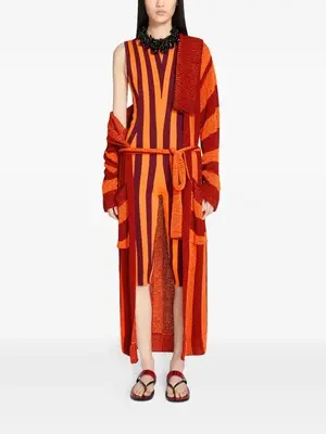 Dries Van Noten Belted Striped Cardigan