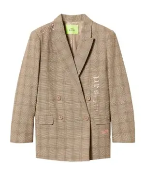 TWINSET Checked Blazer - Nude