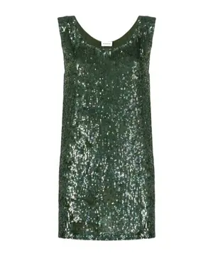 P.a.r.o.s.h Sequined Sleeveless Vest - Dark Green