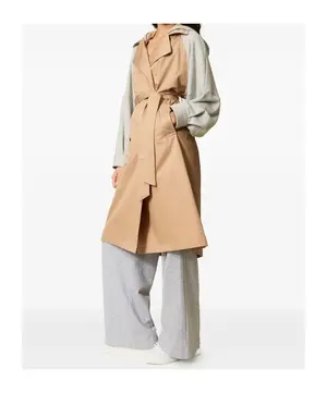 TWINSET Gabardine Plush Trench Coat