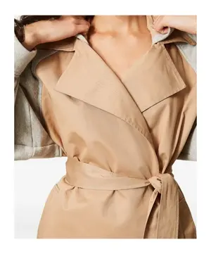 TWINSET Gabardine Plush Trench Coat