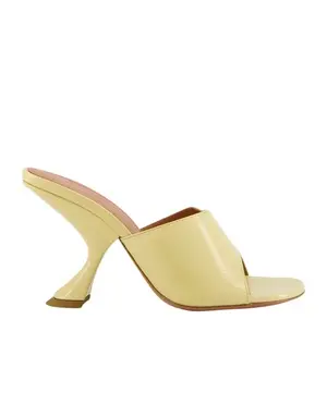 Amina Muaddi Round Toe High Heel Sandals - Sand-colored