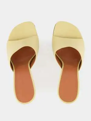 Amina Muaddi Round Toe High Heel Sandals