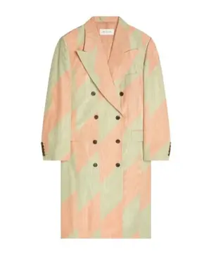 Dries Van Noten Double-breasted Chevron Coat