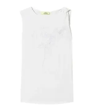 TWINSET Floral-embroidered Tank Top - White