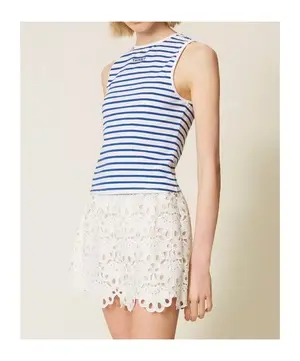 TWINSET Striped Sleeveless Tank Top