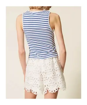 TWINSET Striped Sleeveless Tank Top