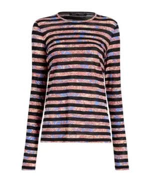 Proenza Schouler Mia Printed Striped Top