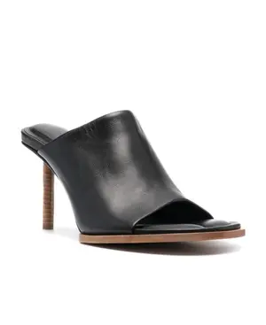 Jacquemus Les Mules Rond Carré Leather Mules - Black