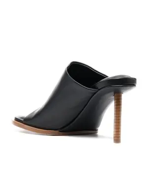 Jacquemus Les Mules Rond Carré Leather Mules - Black