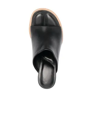 Jacquemus Les Mules Rond Carré Leather Mules - Black