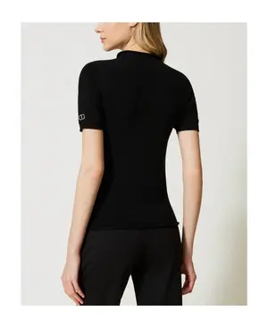 TWINSET Logo-plaque High-neck Jumper - Black