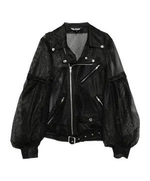 Comme Des Garçons Mesh-panelled Puff-sleeve Jacket - Black