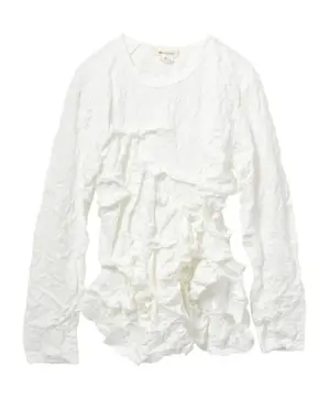 Comme Des Garçons Pleated Long-sleeved T-shirt - White