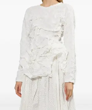 Comme Des Garçons Pleated Long-sleeved T-shirt