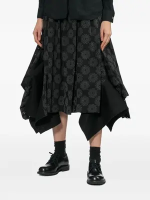 Comme Des Garçons Asymmetrical Floral Skirt