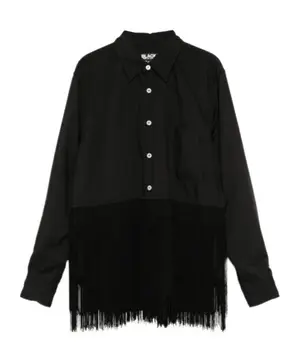 Comme Des Garçons Tassel Trim Shirt - Black
