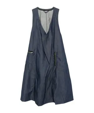 Comme Des Garçons Sleeveless V-neck Zip-up Dress - Dark Blue