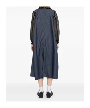 Comme Des Garçons Sleeveless V-neck Zip-up Dress