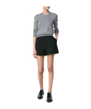 Play Comme Des Garcon Mini Heart V-neck Jumper