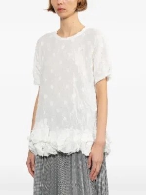 Comme Des Garçons Floral Appliqué Mesh T-shirt