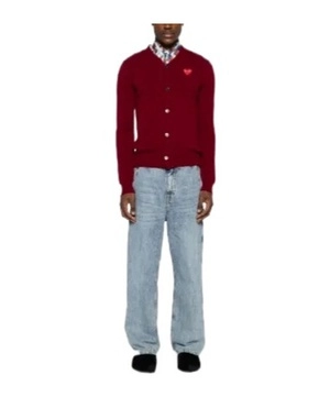 Play Comme Des Garcon V-neck Wool Cardigan