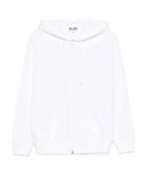 Play Comme Des Garcon Logo Heart Appliqué Zip Hoodie