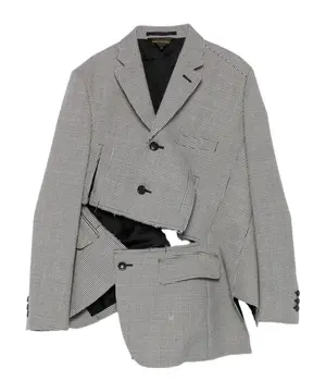Comme Des Garçons Houndstooth Cut-out Jacket